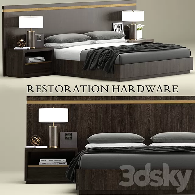 Furniture Bed 3D Models RH Modern Bezier bed 3DSKY Decor Helper