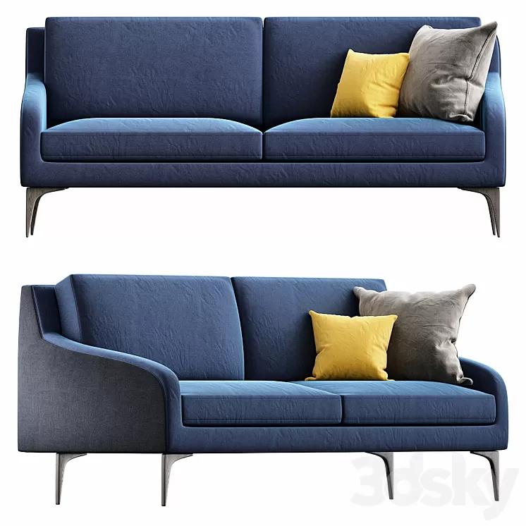 Alto 3 Seater Sofa West Elm 3D Model 3DSKY Decor Helper