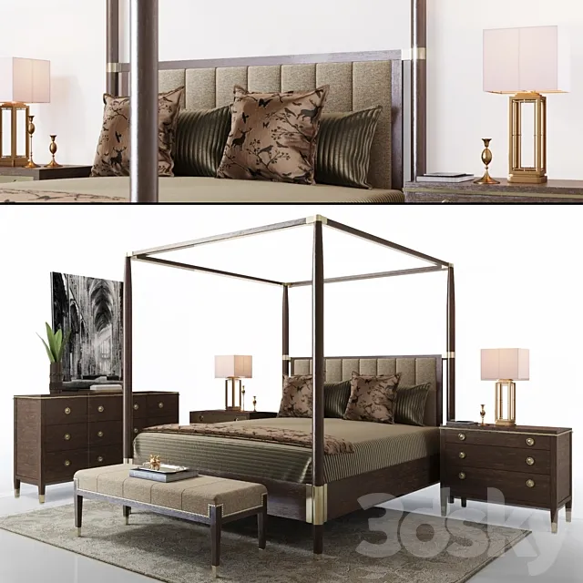 Bernhardt Clarendon Canopy Bed 3DModel 3DSKY Decor Helper
