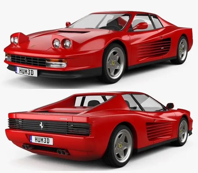 PBR Game 3D Models - Ferrari Testarossa 1986 - 3DSKY Decor Helper