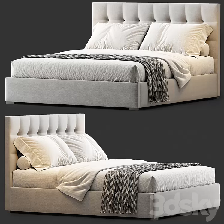 RH BOX TUFTED BED 1 3D Model Free Download 3DSKY Decor Helper